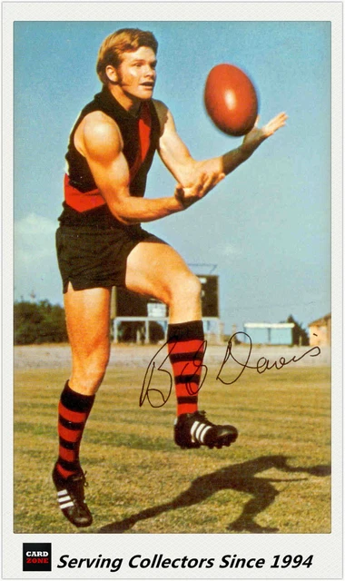 1971 MOBIL VFL Footy Photos Card No18 Barry Davis (Essendon) -EXCELLENT ...
