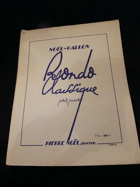 PARTITURA RONDO CLASSICO Per Pianoforte Noel Gallon Foglio Musicale EUR ...