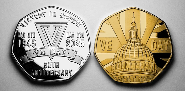 VE DAY 80TH Anniversary Commemorative Coins. 1945-2025. Victory in ...