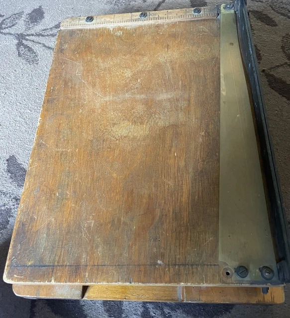VINTAGE GUILLOTINE PRESS-DOWN paper /photo/card cutter - 15"x11", folds ...