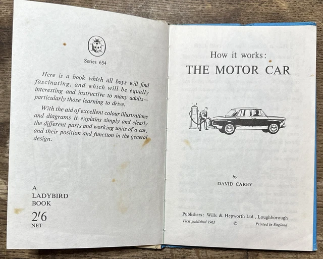 LADYBIRD BOOK ‘HOW It Works The Motor Car’ Series 654 1965 £7.95 ...