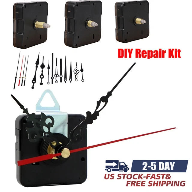 DIY WALL QUARTZ Clock Movement Mechanism Replace Repair Kit Tool Parts ...