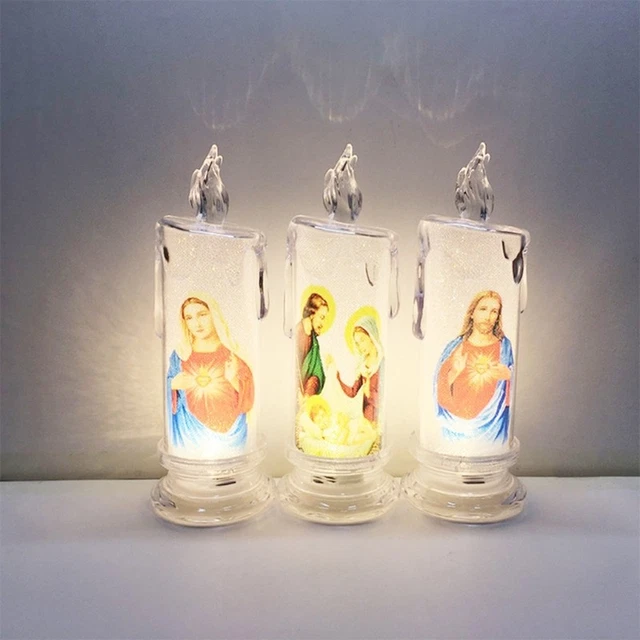 CHRISTIAN FLAMELESS LIGHT Christian Church Decor Led Desktop Lamp £6.08 ...