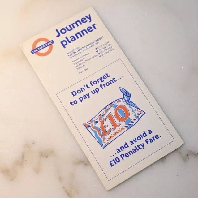 LONDON UNDERGROUND TUBE Map May 1994 (Ref Folder 4.94) £6.00 - PicClick UK