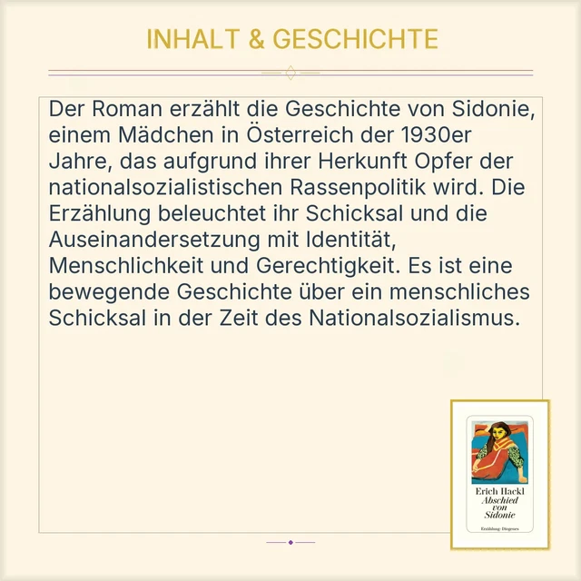 ABSCHIED VON SIDONIE von Erich Hackl Historischer Roman NS TB Deutsch ...