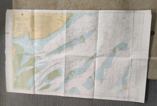 VINTAGE ADMIRALTY SEA Chart 1975 Thames Estuary mao £20.36 - PicClick UK