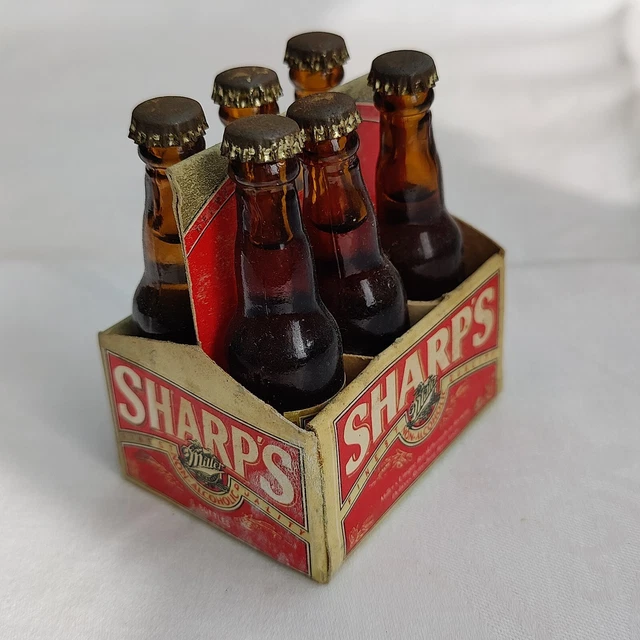VINTAGE 6 PACK Miller Sharp's non-alcoholic Miniature Glass beer ...