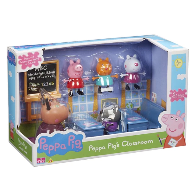 PEPPA PIG CLASSROOM Playset with Madam Gazelle & Peppa Figures Kids Toy ...