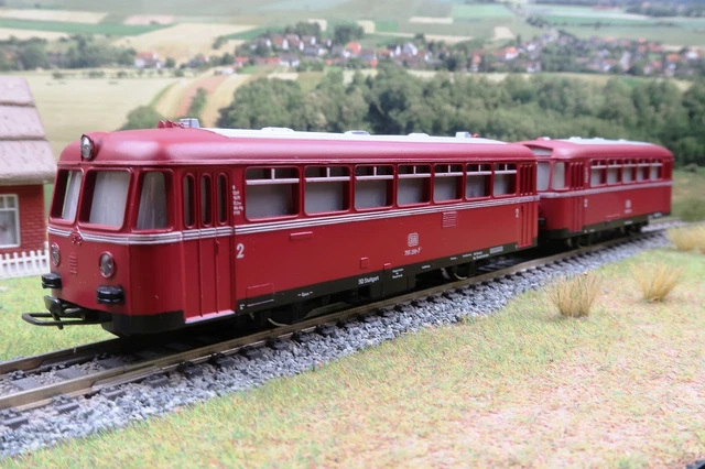 MÄRKLIN H0 3016 Schienenbus BR 795 299-7 + 4018 Beiwagen BR 995 522-0 ...