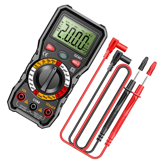 ESSENTIAL DIGITAL MULTIMETER Kit Measures Voltage Current Resistance w ...