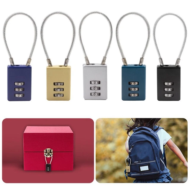 COMBINATION PADLOCK PADLOCK 3-digit Code Lock Wire Rope Combination ...