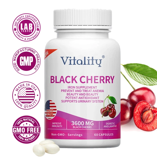 BLACK CHERRY 3600 mg Powerful Concentrated Antioxidant Extract, 60 ...