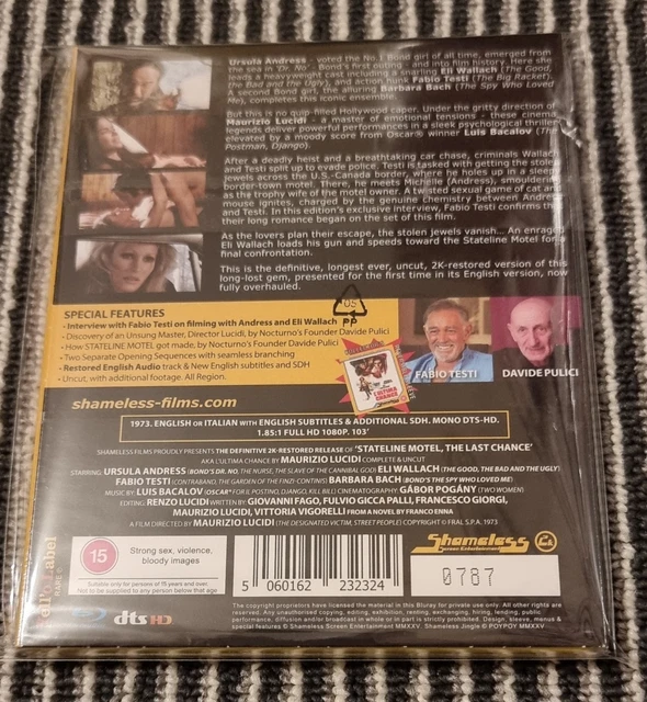 STATELINE MOTEL SHAMELESS Blu-ray Like New Ursula Andress Slipcover ...