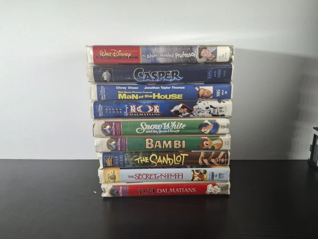 WALT DISNEY 9 Movie Vhs Lot 101 Dalmations, Casper, Bambi, The Sandlot ...