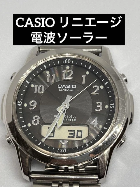 CASIO LINEAGE RADIO Clock Solar Ana-Digital Black Dial £81.19 - PicClick UK