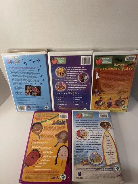 LOT OF FIVE Vintage 90's Barney VHS Movies in The Clam Shell Case's $29 ...