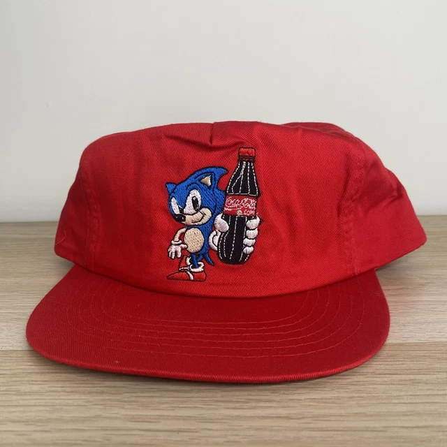 SONIC THE HEDGEHOG Coca Cola Soda Promotional Red Hat Cap Sega Genesis ...