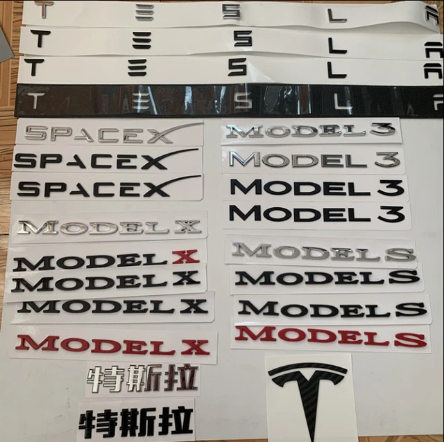 TESLA MODEL 3 Emblem Badge Trunk Logo sticker Matte Black color MODEL 3 ...