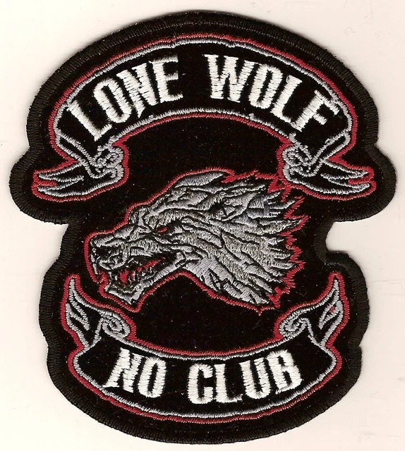 PATCH &LOUP SOLITAIRE - PAS DE CLUB" emblème brodé, taille 4", #PPA2222 EUR 6,65 - PicClick FR