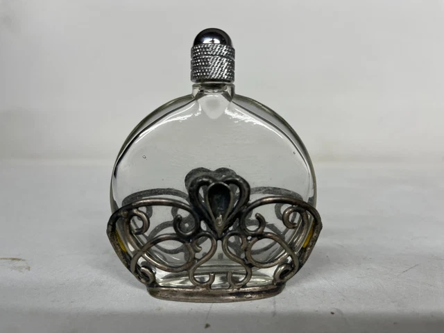 FLACON DE PARFUM/FIOLE en verre et métal - Perfume bottle / glass and ...