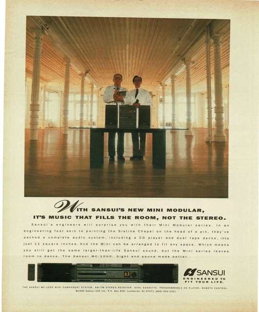 1990 SANSUI MC-1000 Mini Modular Component System Vintage Print Ad £8. ...