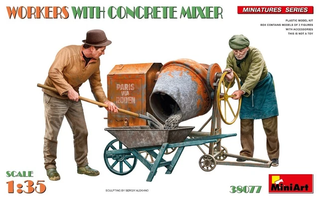 MINIART WORKERS WITH CONCRETE Model Making Dioramas Model Kit... £11.75 ...
