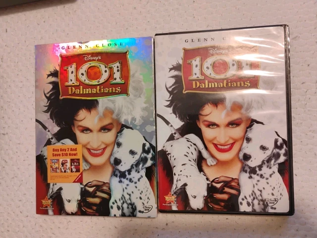 101 DALMATIANS DVD 1996 Disney Live Action Glenn Close OOP W/SLIP COVER ...