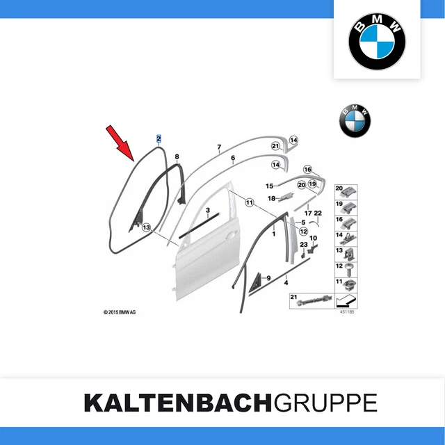 ORIGINAL BMW 3 Series F30 / F31 M3 F80 front door gasket - 51337258329 ...
