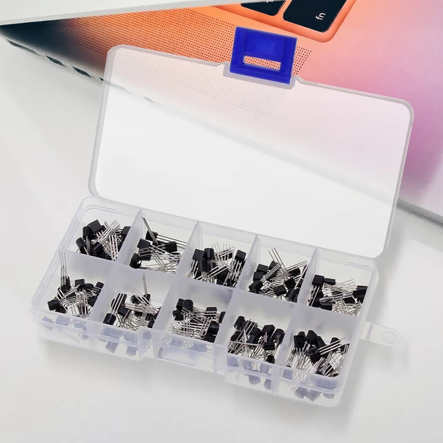 200PCS TRANSISTOR KIT 10 Values TO-92 PNP NPN 2N2222 2N2907 2N3904 A1015 C1815 EUR 7,62 ...