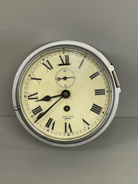 ANTIQUE SMITHS EMPIRE Chime Clock Bulkhead Ships Clock, Maritime ...