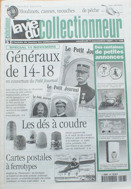 007265 - LA vie du collectionneur - Numéro 198 du 7 Novembre 1997 ...