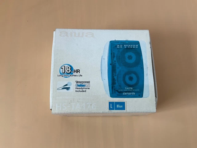 AIWA WALKMAN HS-TA176 AM/FM stereo radio cassette Transpared Blue new in box#14 EUR 39,00 ...