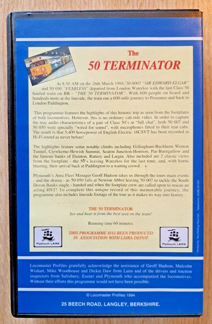 'THE 50 TERMINATOR' - Locomaster Profiles (from 1994) - Railway VHS ...