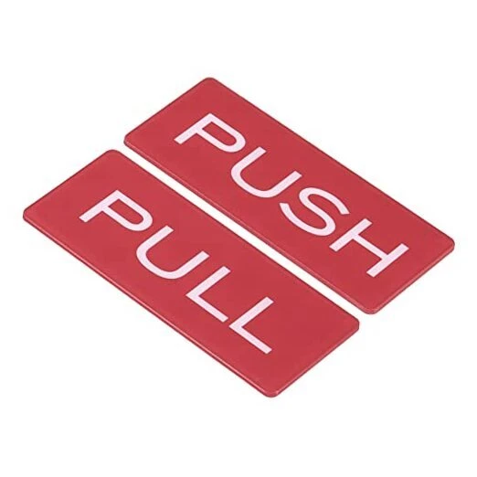 PUSH PULL DOOR Sign, 8 Pack Self-Adhesive Rectangle Acrylic Gate ...