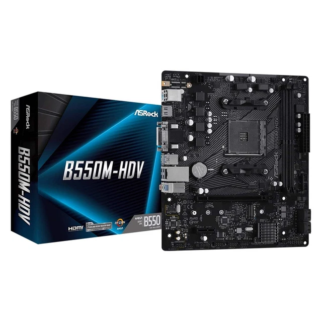 ASROCK B550M-HDV AMD AM4 Socket Motherboard, Micro-ATX, 2x DDR4 Slots ...