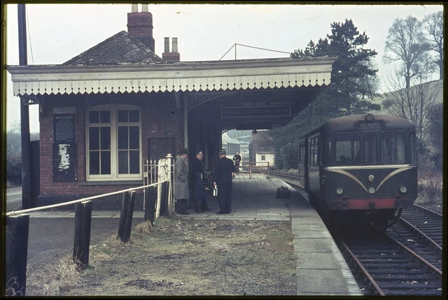ORIGINAL RAILWAY COLOUR Slide Tetbury Station Railbus from Kemble c1964 ...
