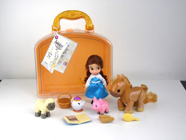 DISNEY STORE ANIMATORS Collection BELLE Mini Doll Playset Beauty & The ...