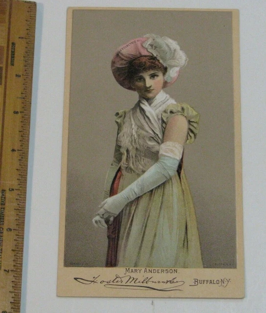 OLD TRADE CARD Actress Mary Anderson Dr Thomas Electric Oil Buffalo New ...