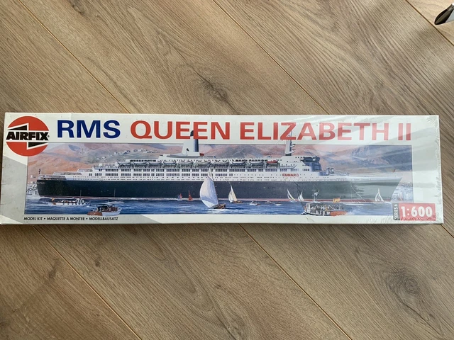 VINTAGE AIRFIX MODEL Kit of RMS Queen Elizabeth 1:600 Scale Model Box ...