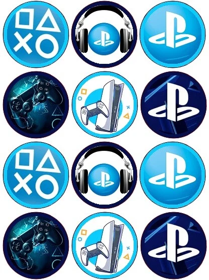 24 PLAYSTATION GAMING Theme Ps4 5 Fairy Cake Toppers Edible Party ...