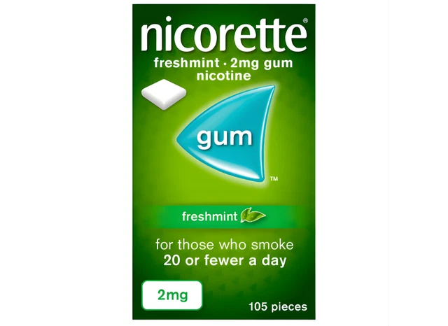 NICORETTE 2MG NICOTINE Gum – Freshmint, Sugar-Free (105 Gums) 100% ORIGINAL £10.99 - PicClick UK