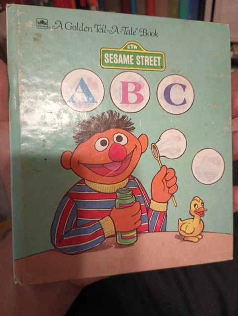 VINTAGE 1986 SESAME Street A B C ABC Golden Tell-A-Tale Book, Western ...