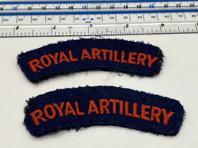 ORIGINAL WW2 ROYAL Artillery Regiment Cloth Shoulder Title Badge Flash ...