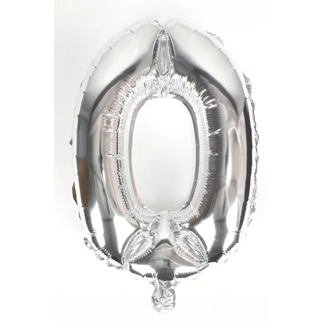 12X BALLON 85CM Nombre Null Argent Aérien Anniversaire Décoration Fête ...