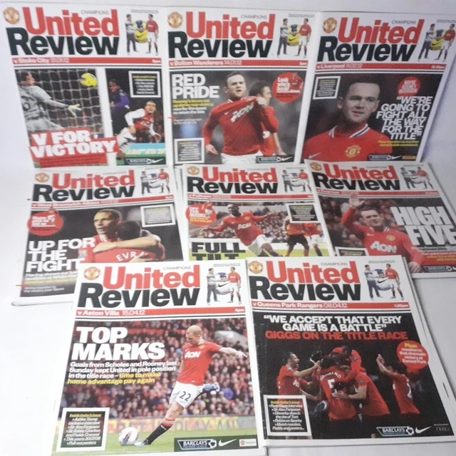 MANCHESTER UNITED BARCLAYS Premier League Matchday Programme Bundle x8 ...