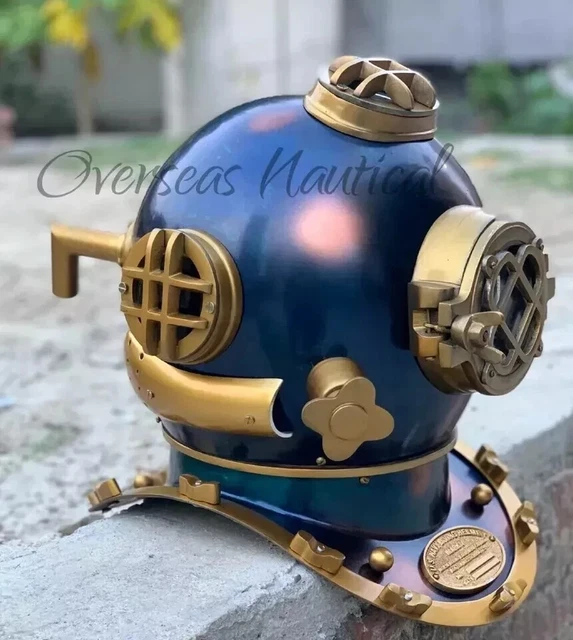 ANCIEN CASQUE DE plongée bleu marine plongeurs marins plongée Morse Mark V... EUR 187,62 ...