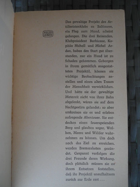&REISE UM DEN Mond" von Jules Verne DDR Kompass-Bücherei Band 121 1968 ...