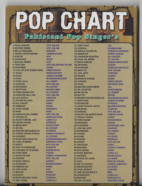 POP CHART PAKISTANI Pop Singers 100 Tracks On One Bollywood DVD Brand ...