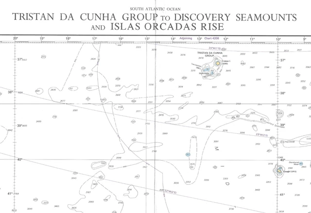 4206 TRISTAN DA Cunha Groupe Découverte Seamounts Islas Orcadas Carte ...