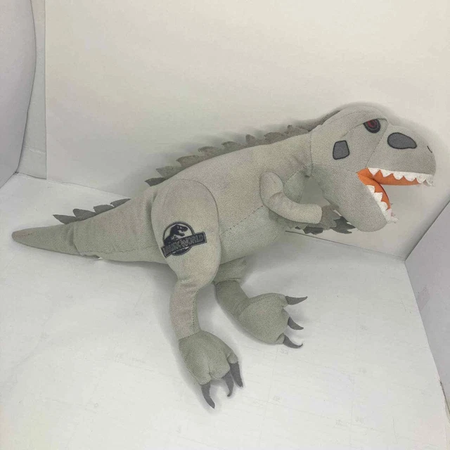 JURASSIC WORLD PARK Rare Indominus Rex Long Plush Stuffed Gray Dinosaur ...